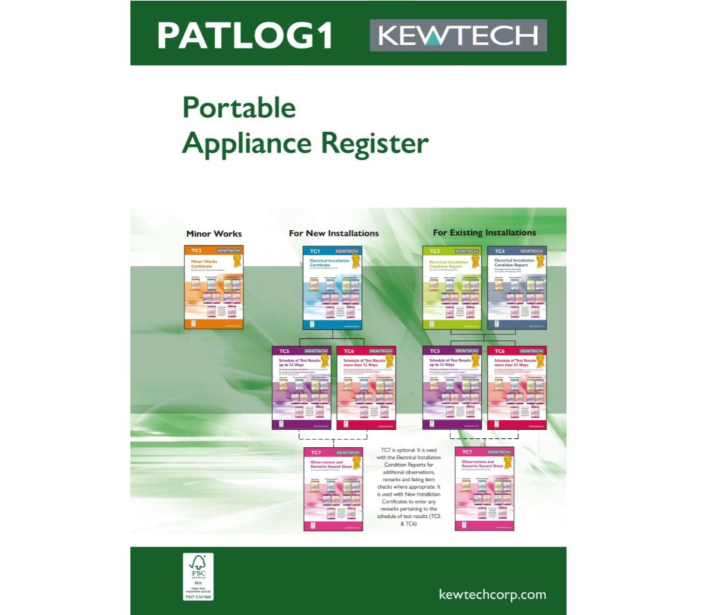 PAT testing log book
